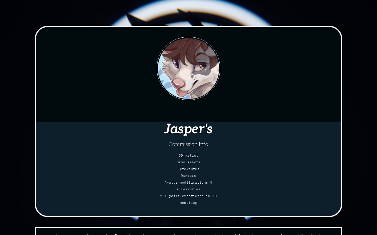 Jasper's 3D Commission Info